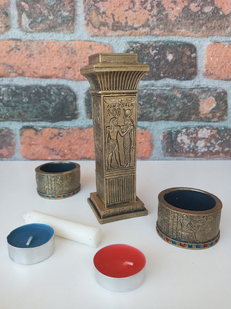 Ancient Egyptian Candlestick Candle Holder Set - Etsy