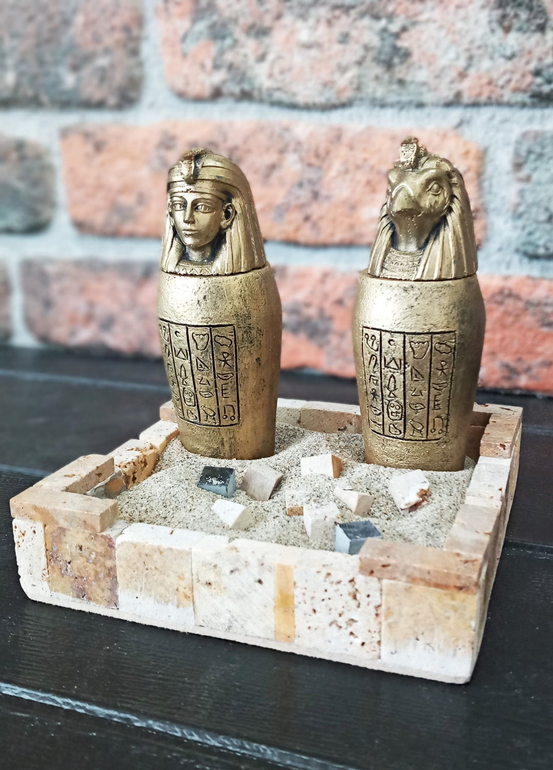 Horus Pharaoh Resin Cube, Stone Stand - Etsy