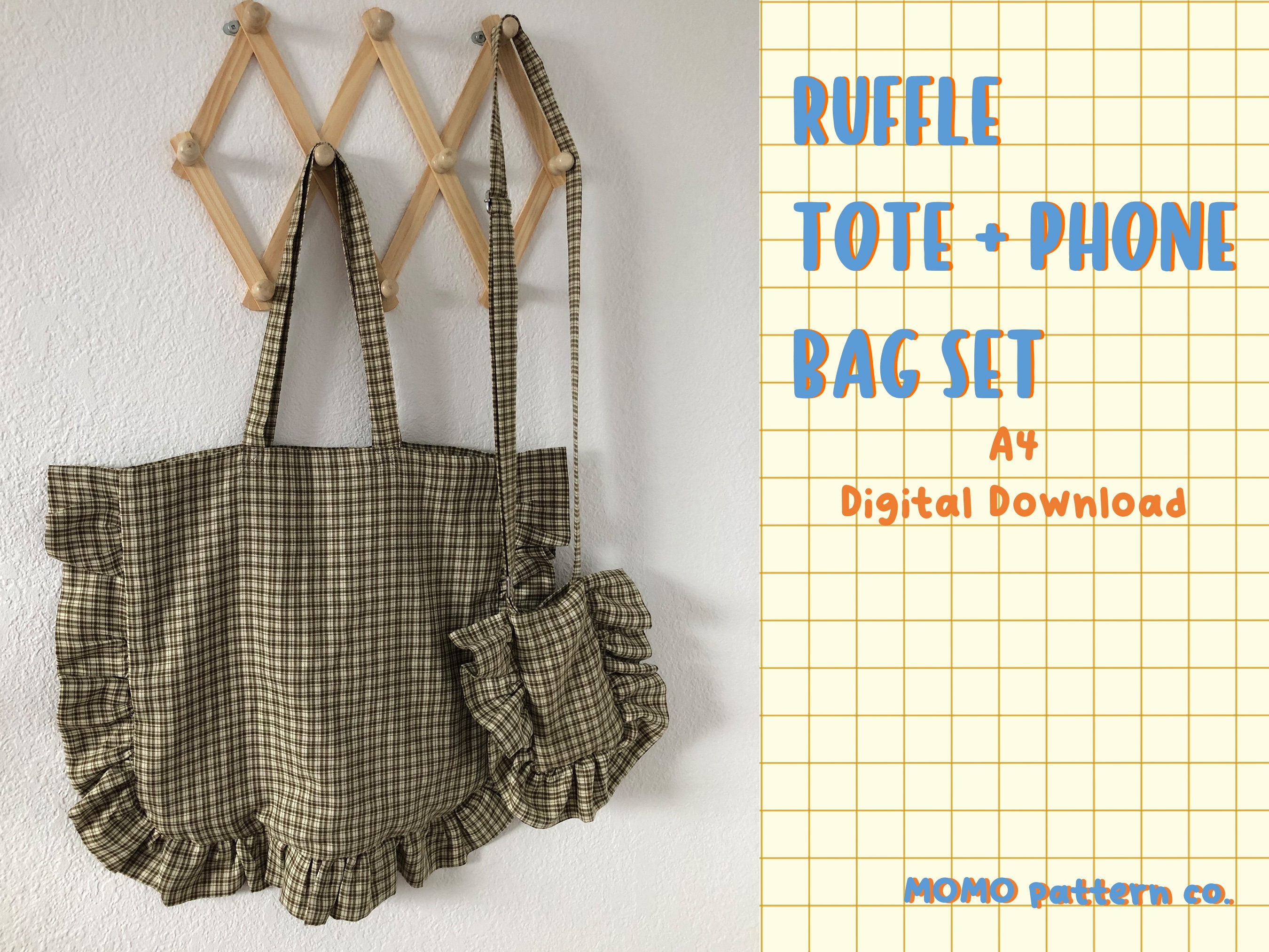 Ruffle Tote + Phone Bag Pattern Set - Etsy