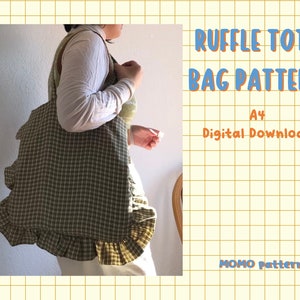 Ruffle Tote Bag Sewing Pattern - Etsy