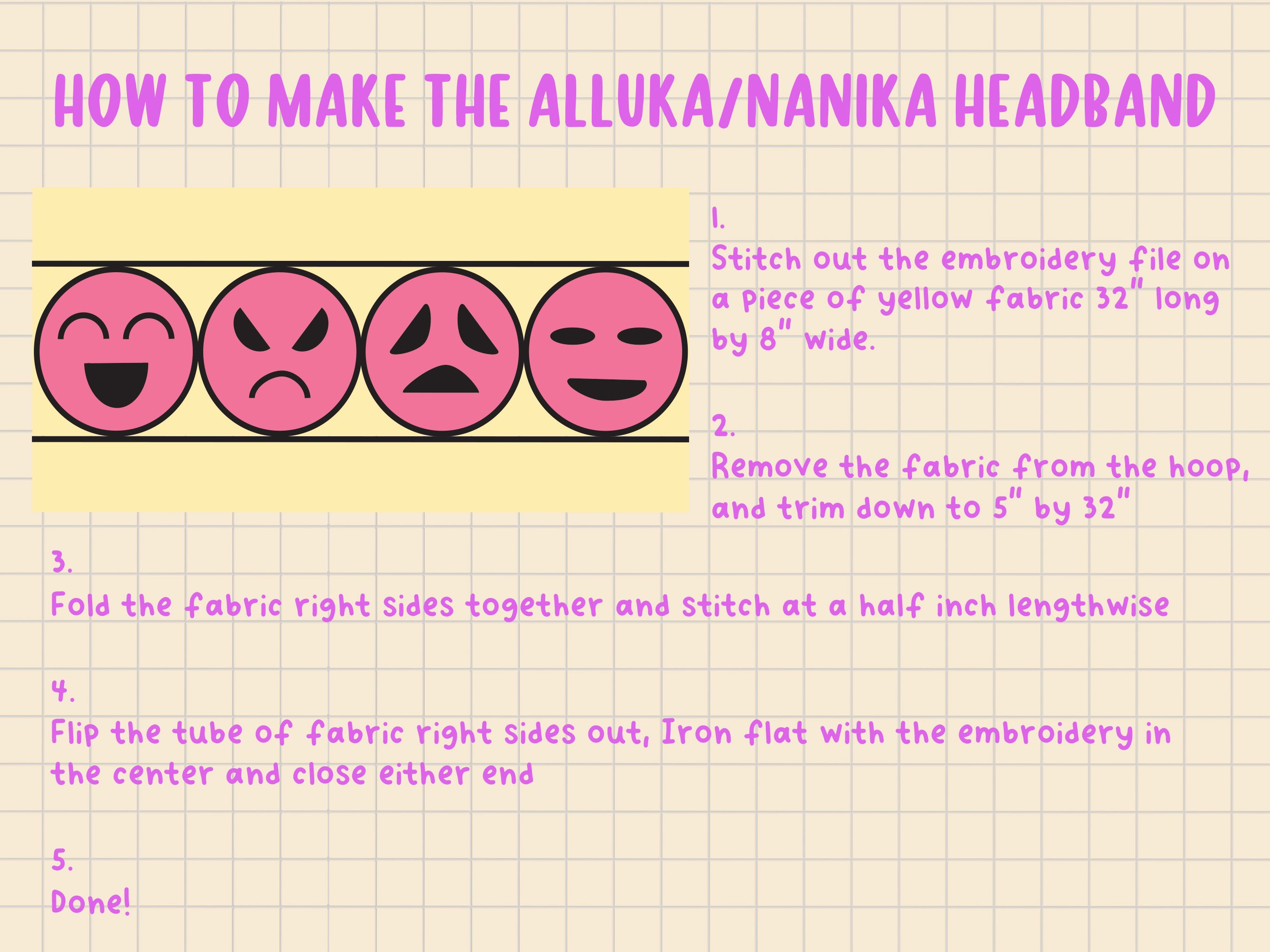 Alluka/nanika Headband Embroidery Pattern - Etsy