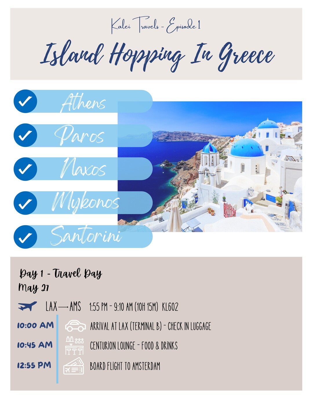 Template: Greece Itinerary Design - Etsy