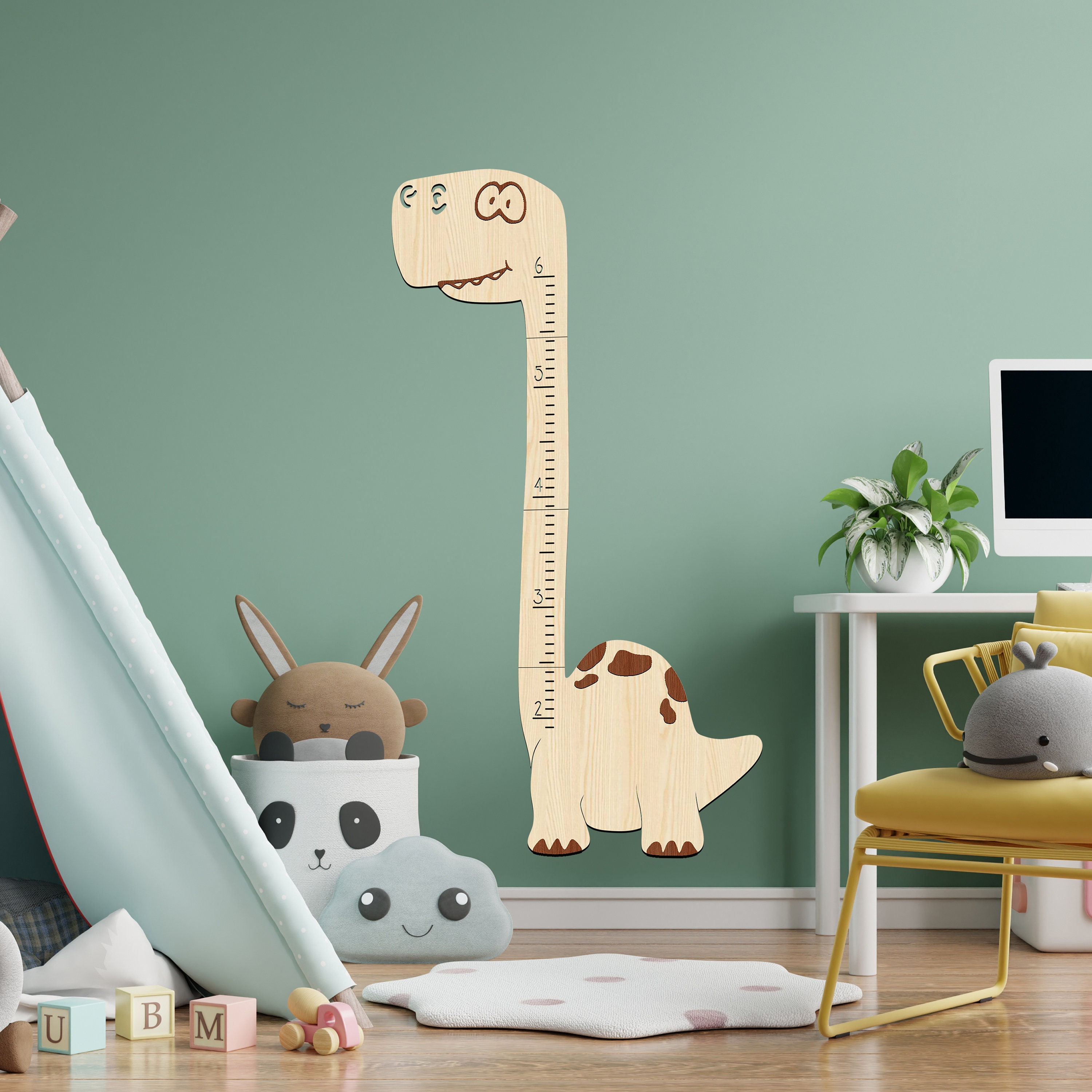 Personalized Dinosaurs Growth Chart Ruler Family Growth - Etsy