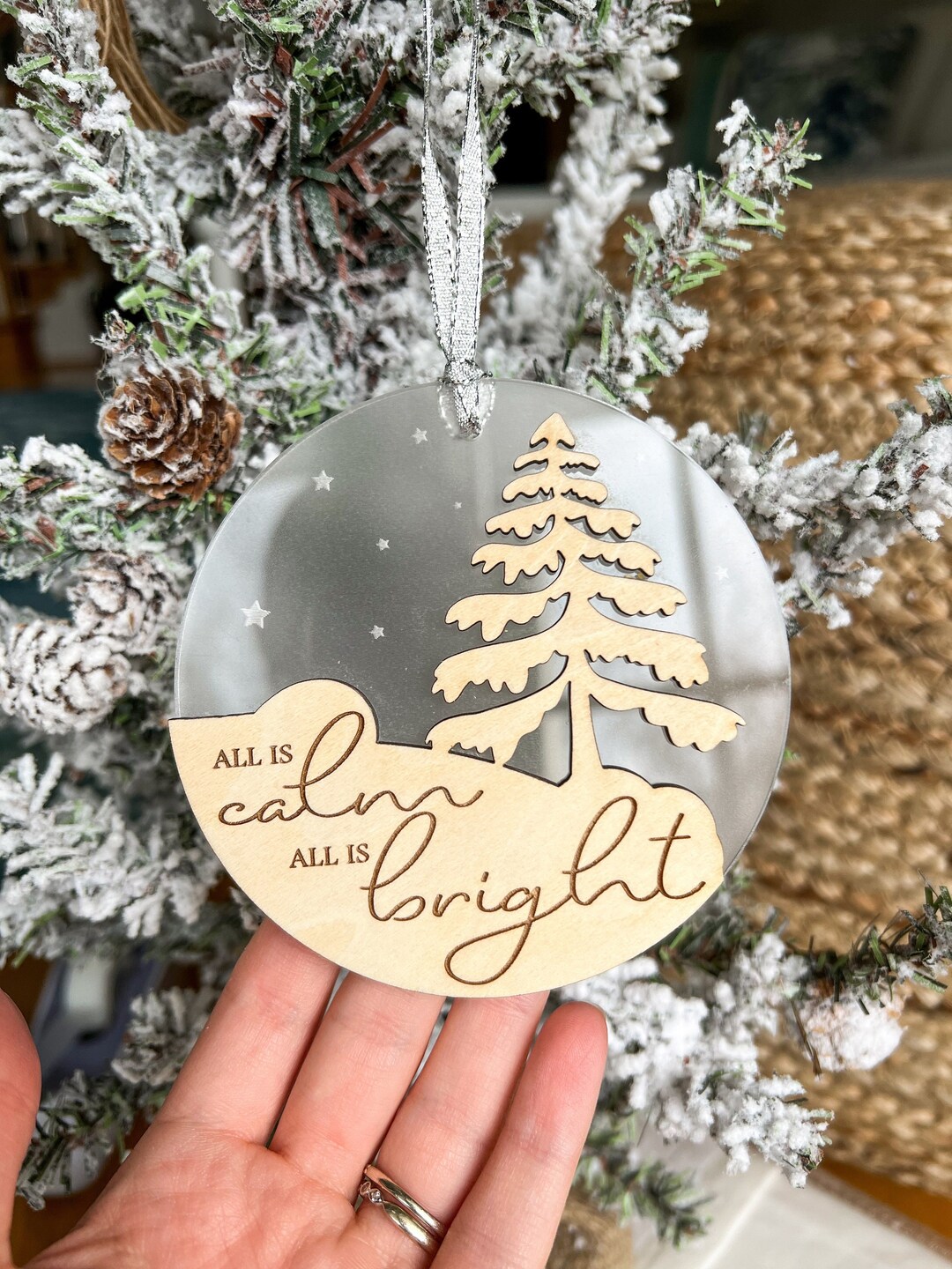 All is Calm All is Bright Ornament Christmas Ornament Laser - Etsy