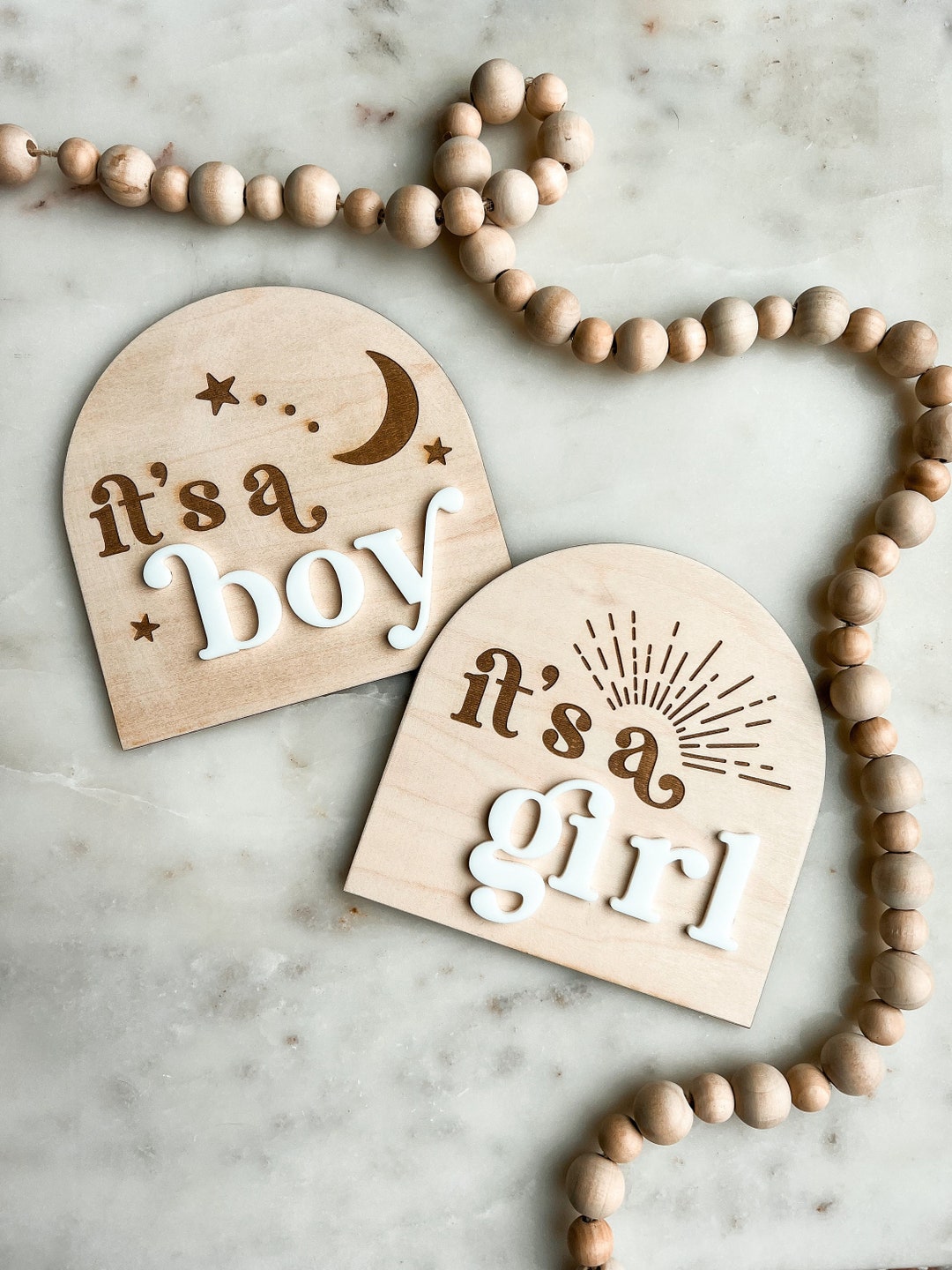 Baby Girl Gender Reveal Sign, It's A Girl Engraved Wood Plaque ...