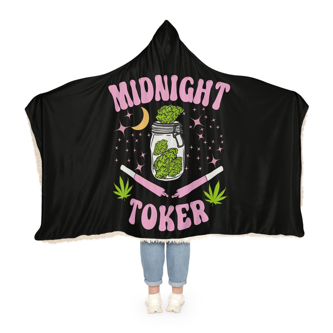 Midnight Toker Cozy Weed Blanket-festival Blanket-edc-hooded - Etsy