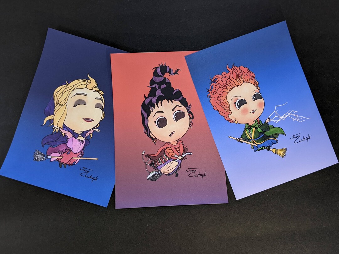 5x7 Art Print of Sanderson Sisters, Winifred Mary or Sarah Sanderson ...