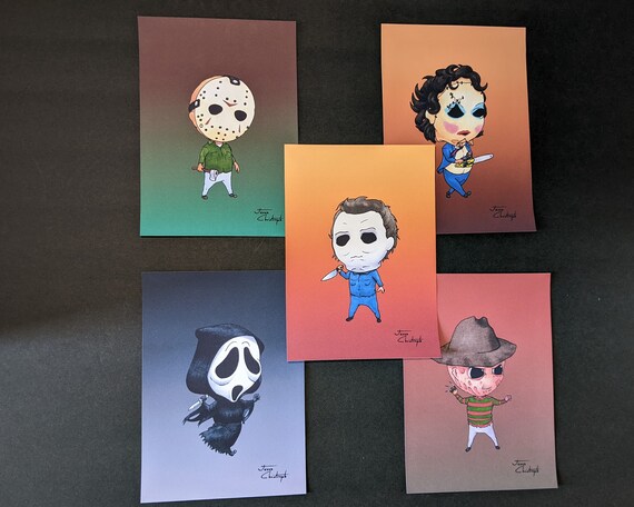 5x7 Art Print of Chibi Classic Slasher Killers Michael Myers - Etsy