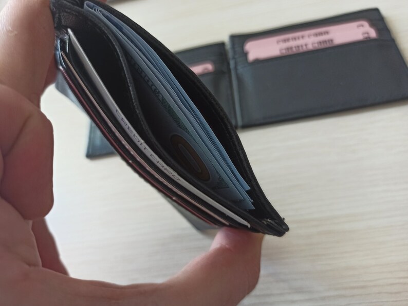 Slim Leather Card Holder, Mini Credit Card Wallet, Unisex Card Sleeve ...