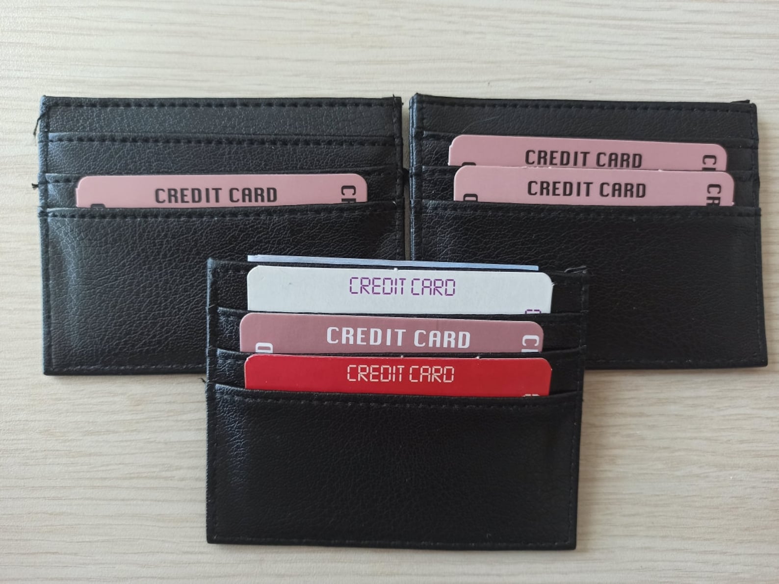 Slim Leather Card Holder, Mini Credit Card Wallet, Unisex Card Sleeve ...