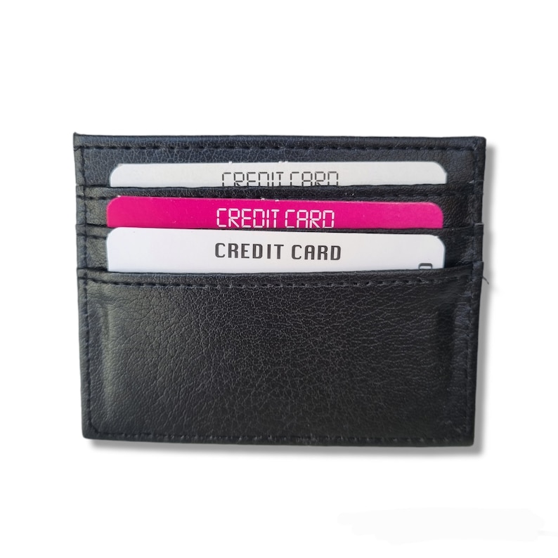 Slim Leather Card Holder, Mini Credit Card Wallet, Unisex Card Sleeve ...