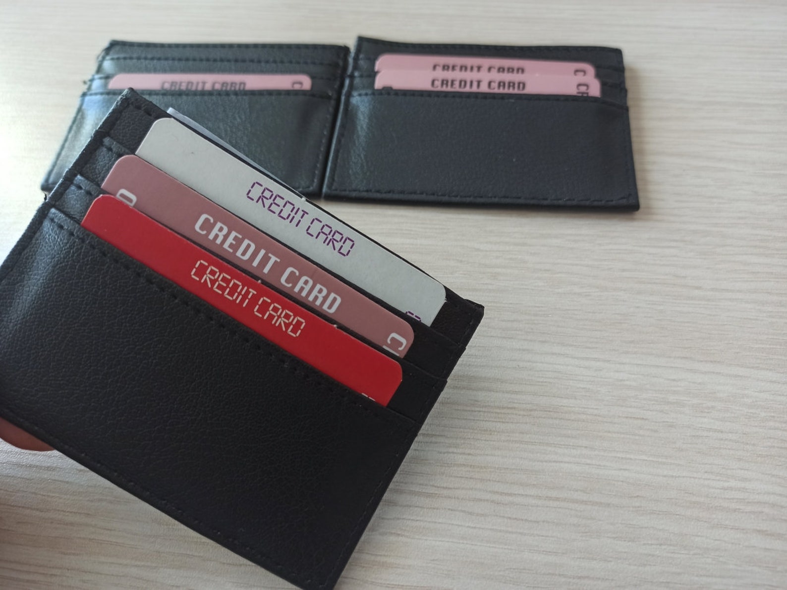 Slim Leather Card Holder, Mini Credit Card Wallet, Unisex Card Sleeve ...