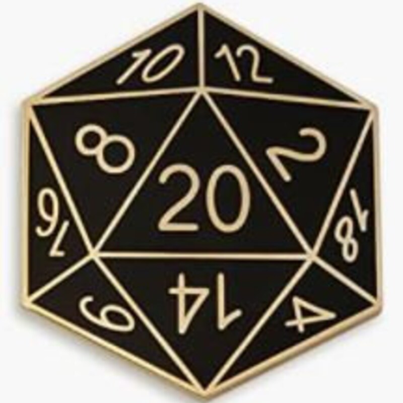 D20 Enamel Pin - Etsy