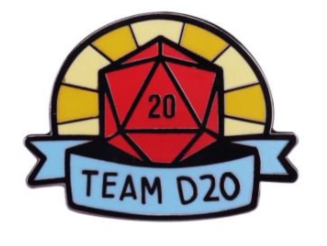 Team D20 Pin, Dungeons and Dragons, Gaming Pin, Role-playing Game rpg ...