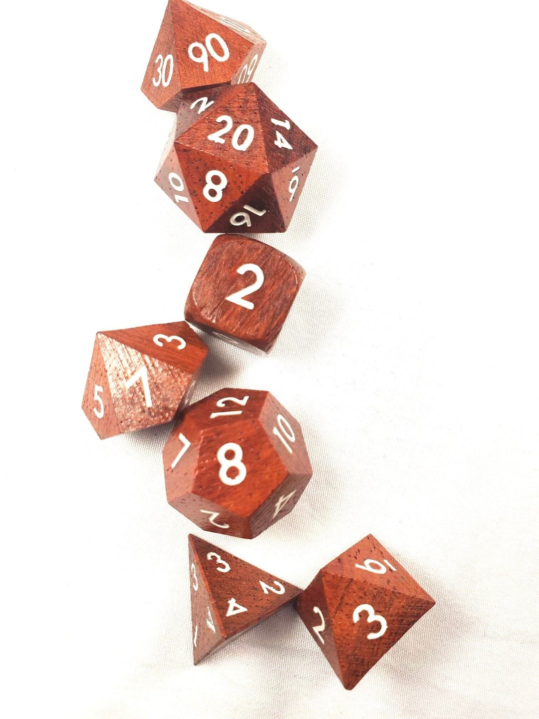 Natural Redwood Dice Set, Unique Gaming Dice, Wooden Dice Set, Dice for ...