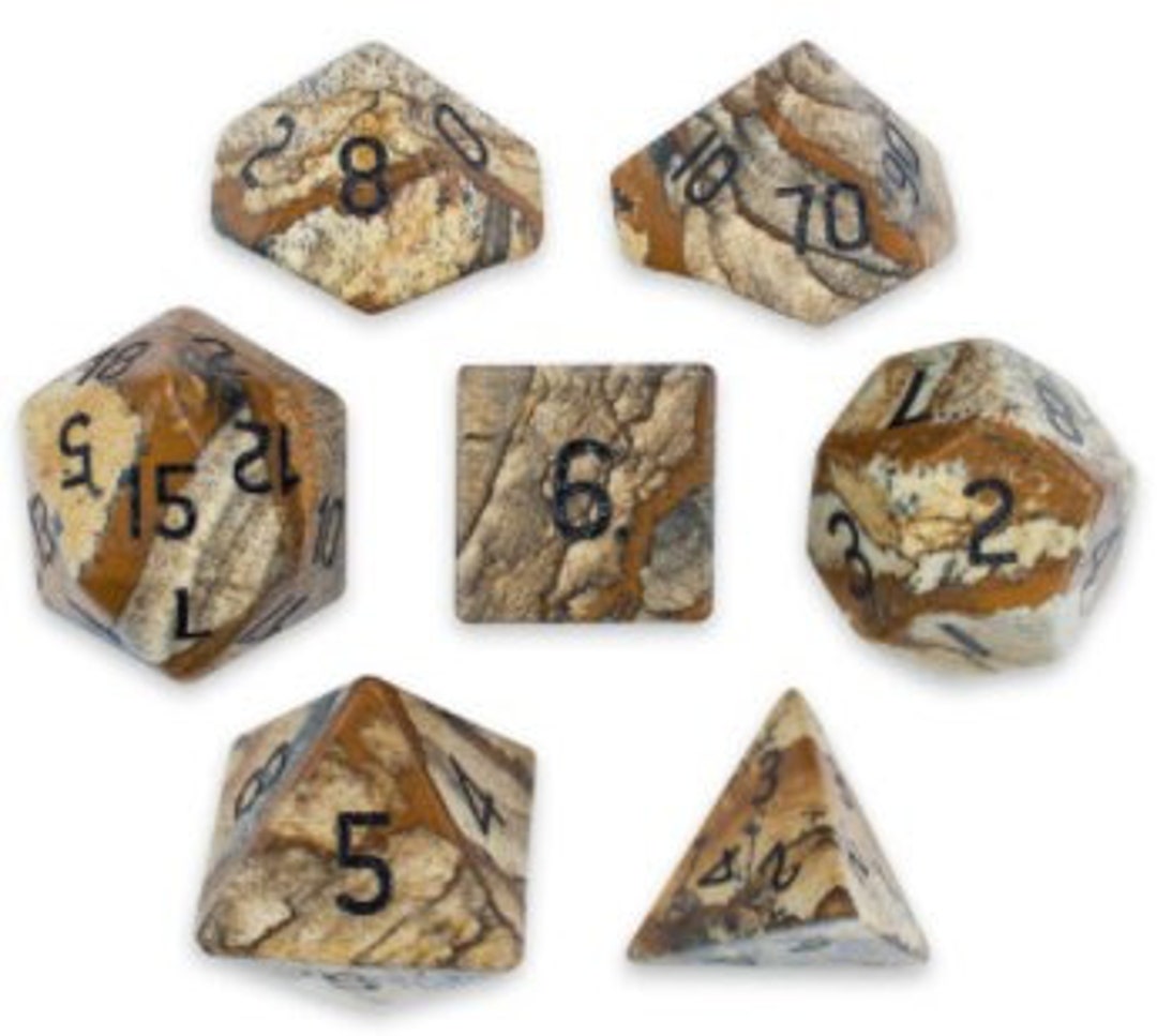African Picture Stone Dice Set, Desert Stone Dice, Natural Stone ...