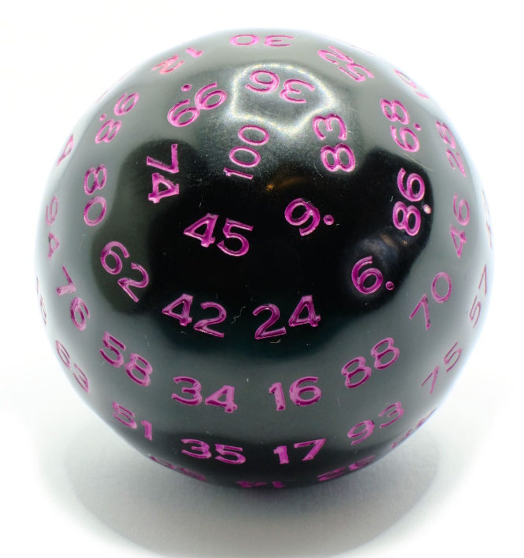 Resin D100 Black With Purple Numbering Dice, Dungeons and Dragons Dice ...