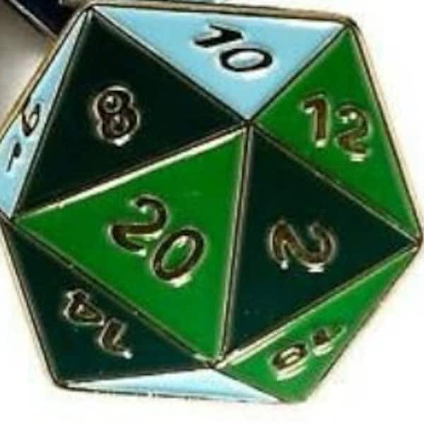 D20 Enamel Pin - Etsy