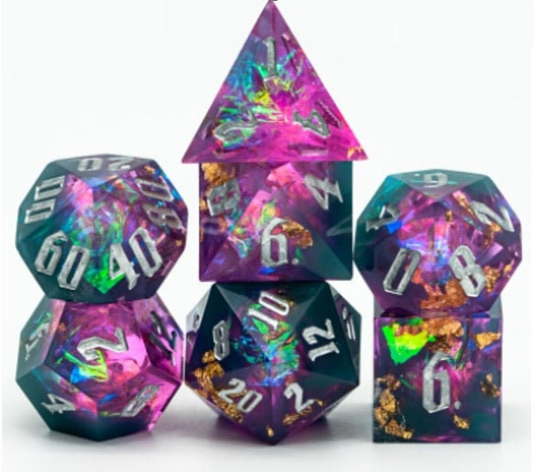 Universal Rainbow Storm chonky, Razor Sharp Resin Dice - Etsy