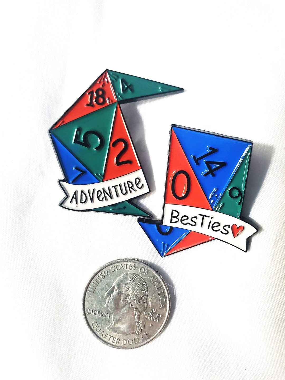 Adventure Besties 2 Pin Set in Red, Green & Blue - Etsy