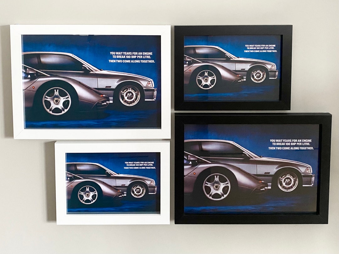 Framed A4 A5 Custom Retro Car Ad Advertising 90s BMW E36 M3 Print ...