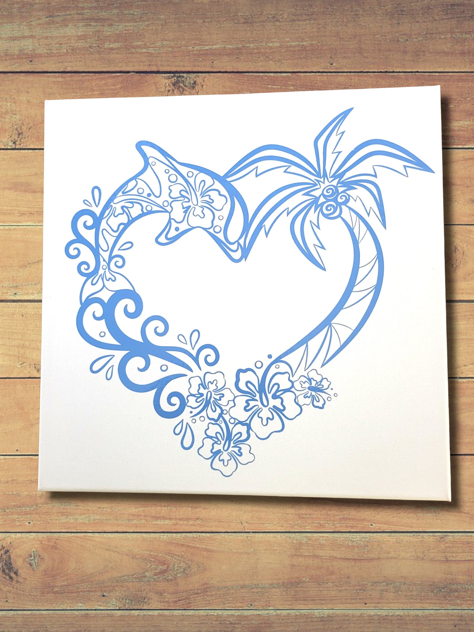 Tropical Dolphin Heart Shape - Etsy