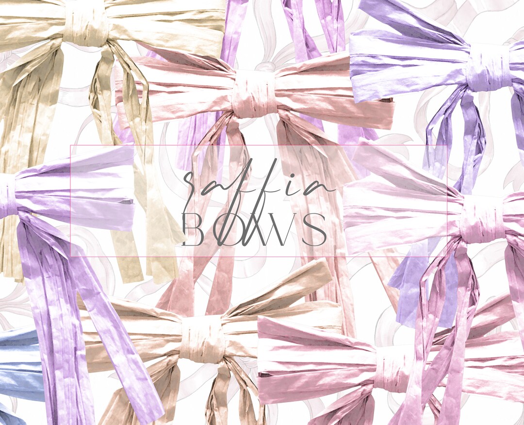 9 Raffia Bows Digital Clipart Cricut Card Making Print on - Etsy
