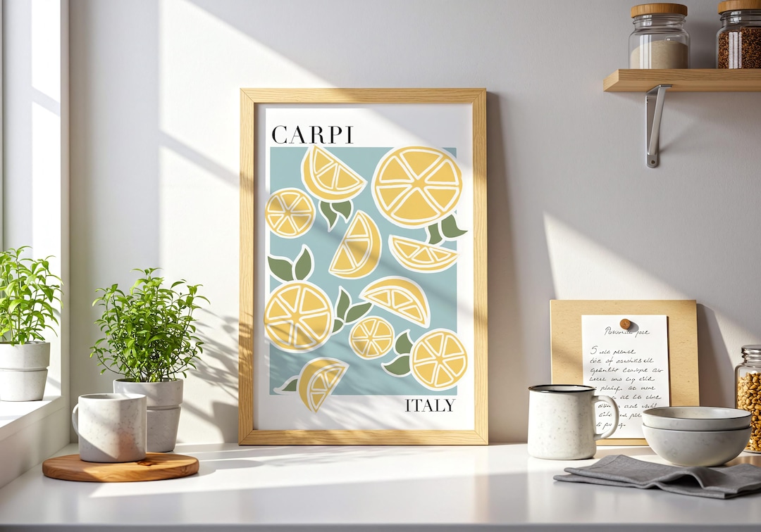 Lemon Wall Art, Italian Inspired Wall Decor, Summer Fruit Poster ...