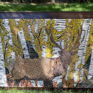 Elk in Fall Stained Glass Mosaic - Etsy