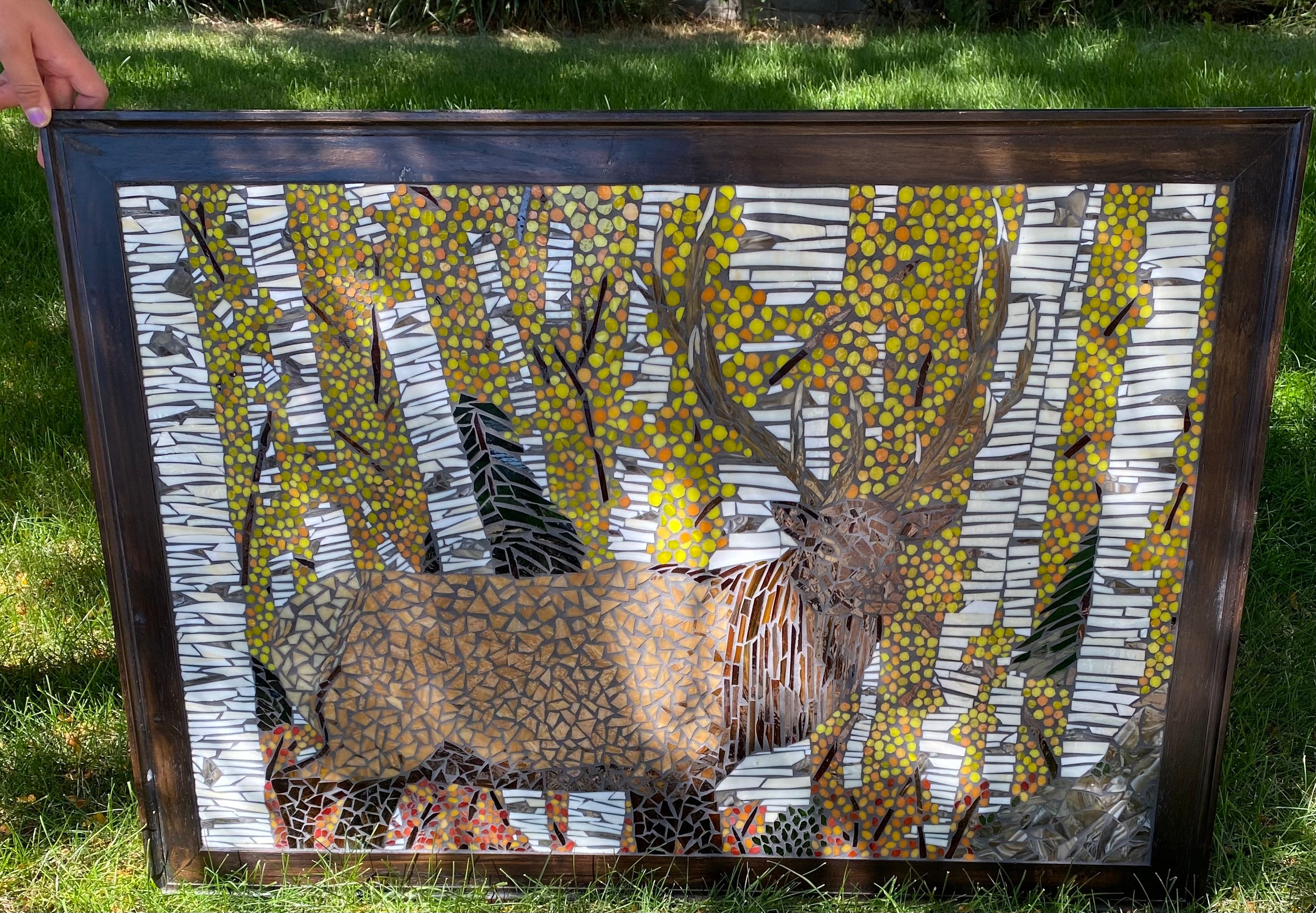Elk in Fall Stained Glass Mosaic - Etsy
