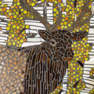 Elk in Fall Stained Glass Mosaic - Etsy