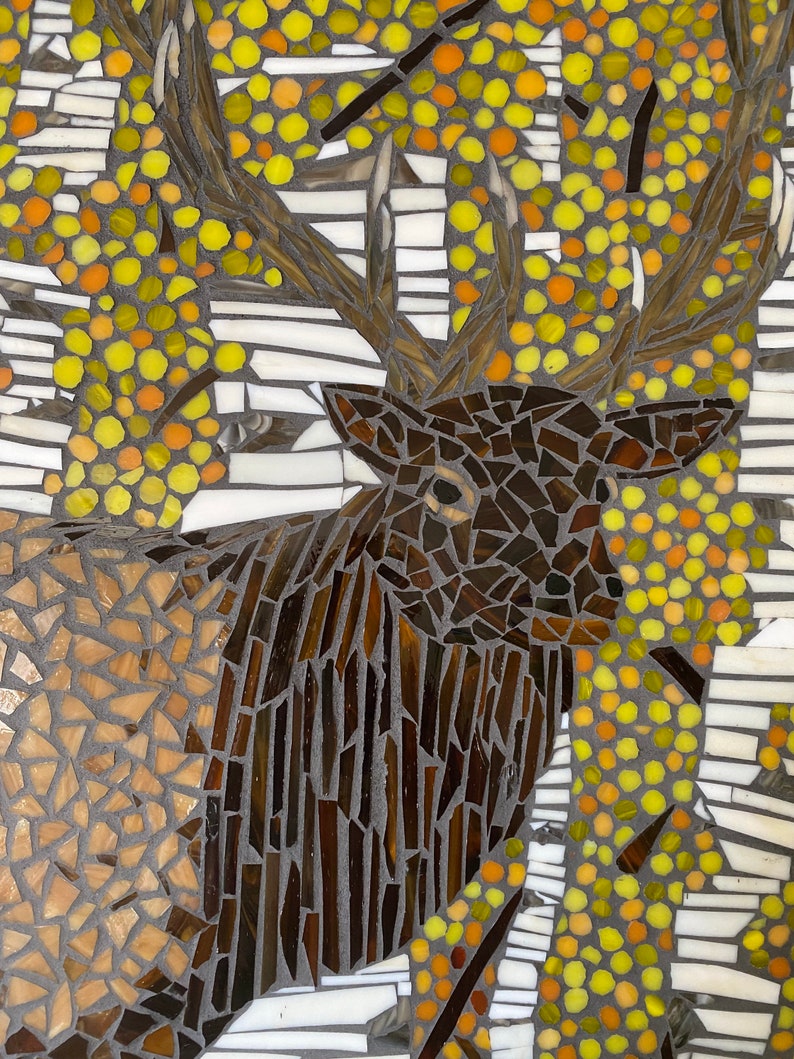 Elk in Fall Stained Glass Mosaic - Etsy