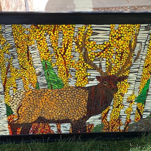 Elk in Fall Stained Glass Mosaic - Etsy