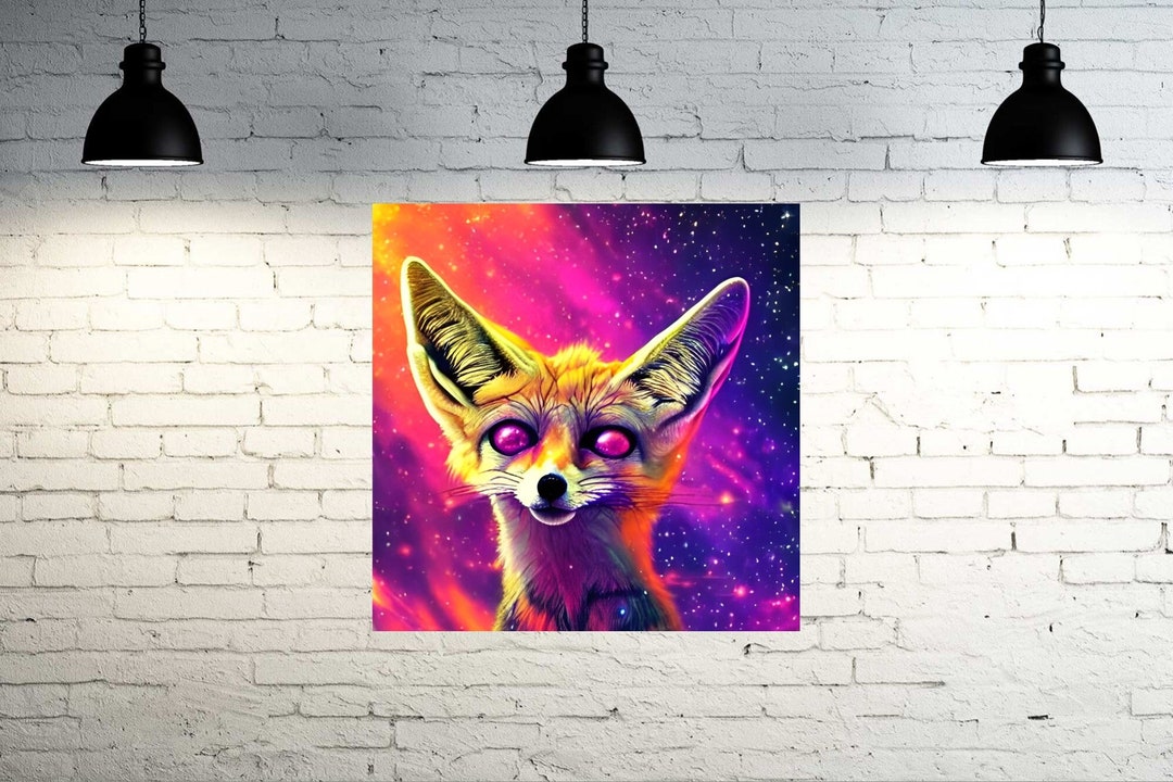 Fox Wall Canvas, Fox Wall Art, Fox Poster, Fox Wall Decor, Trippy ...