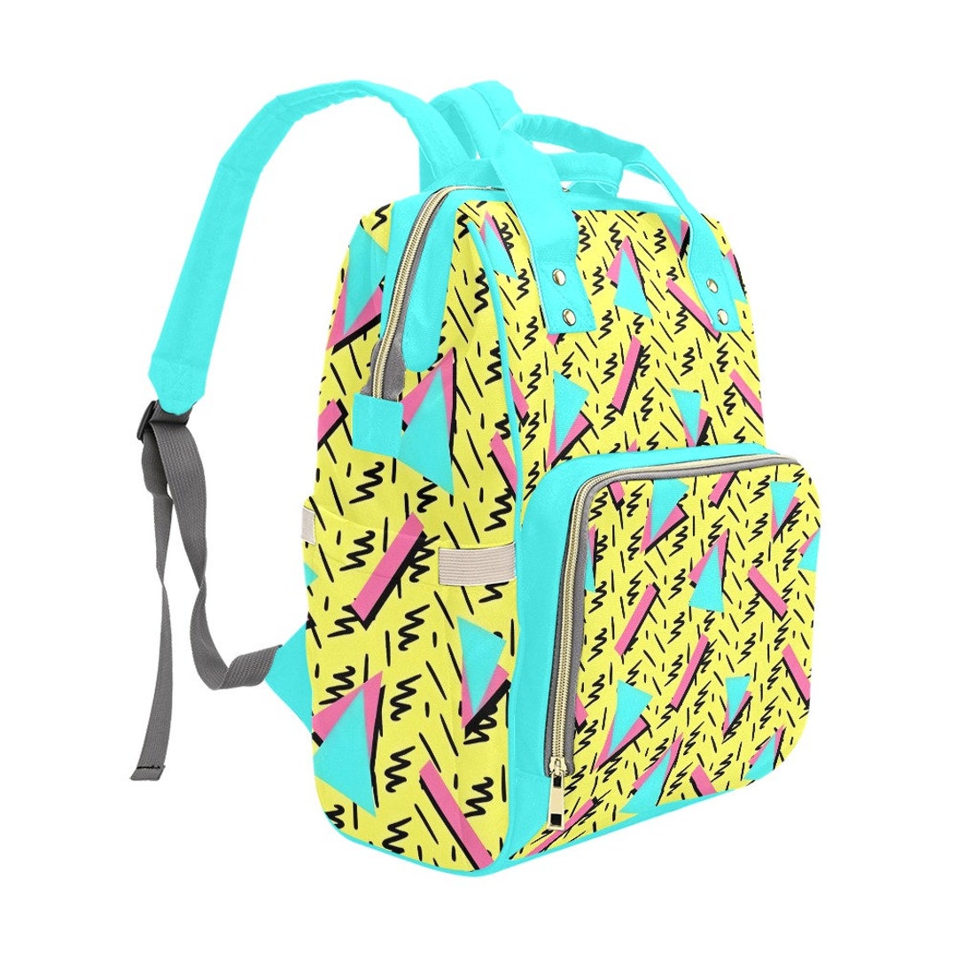 Retro Print Backpack, 80s Print Backpack, 90s Retro Backpack, 80s ...