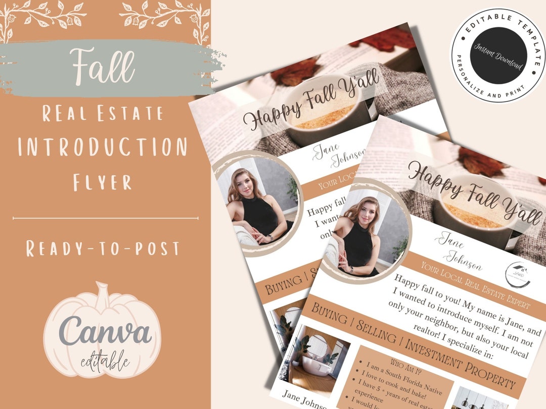 Fall Realtor Introduction Letter Hey Neighbor Real Estate Marketing ...