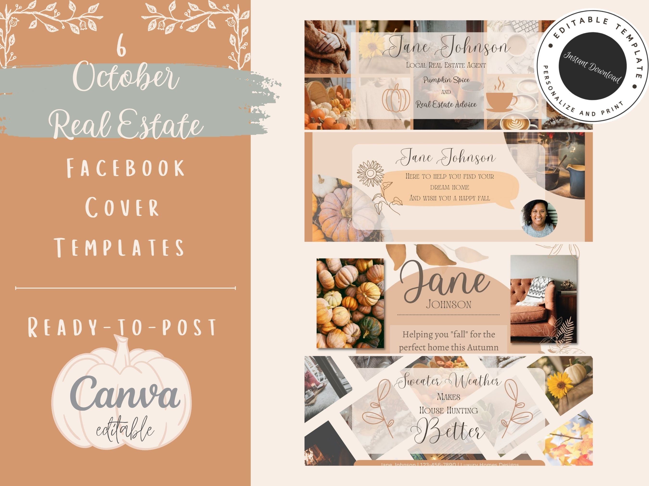 Fall Real Estate Facebook Cover Banner Real Estate Marketing Facebook ...