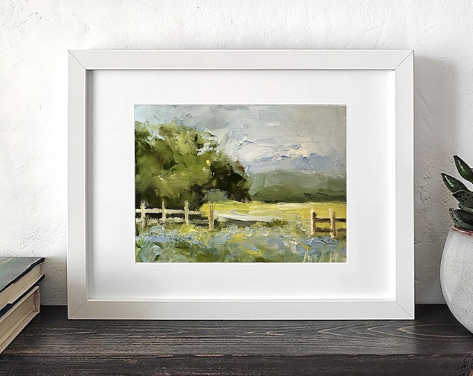 Bluebonnet Painting Texas Hill Country Landscape Oil Painting on Canvas ...