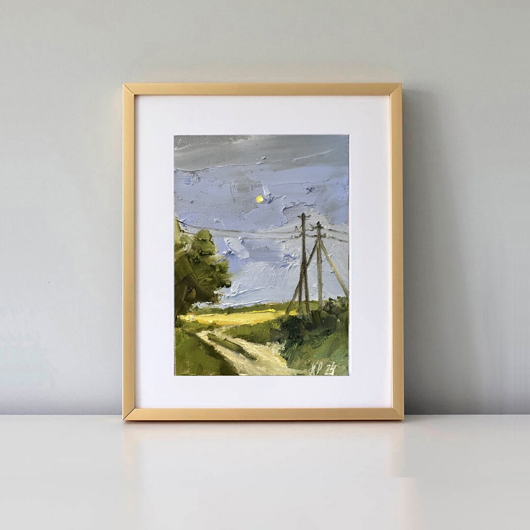 Moonlight Oil Painting Minature Landscape Painting on Canvas Original ...