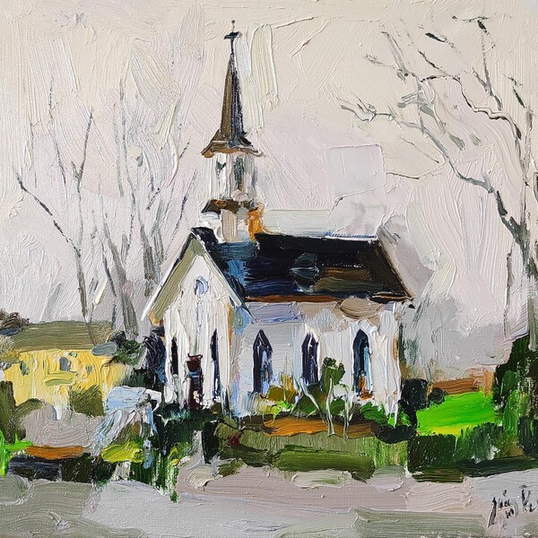 Painting Church - Etsy