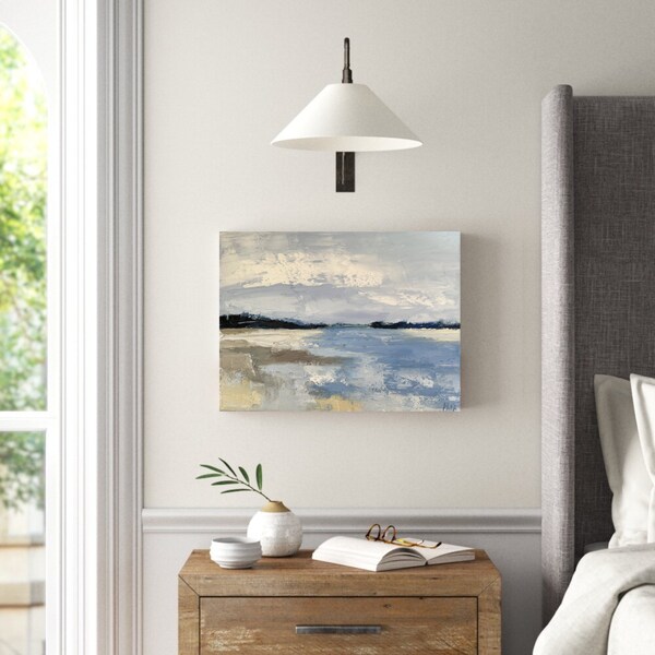 Large Original Minimalist Ocean Oil Painting Modern Abstract Sea Canvas ...