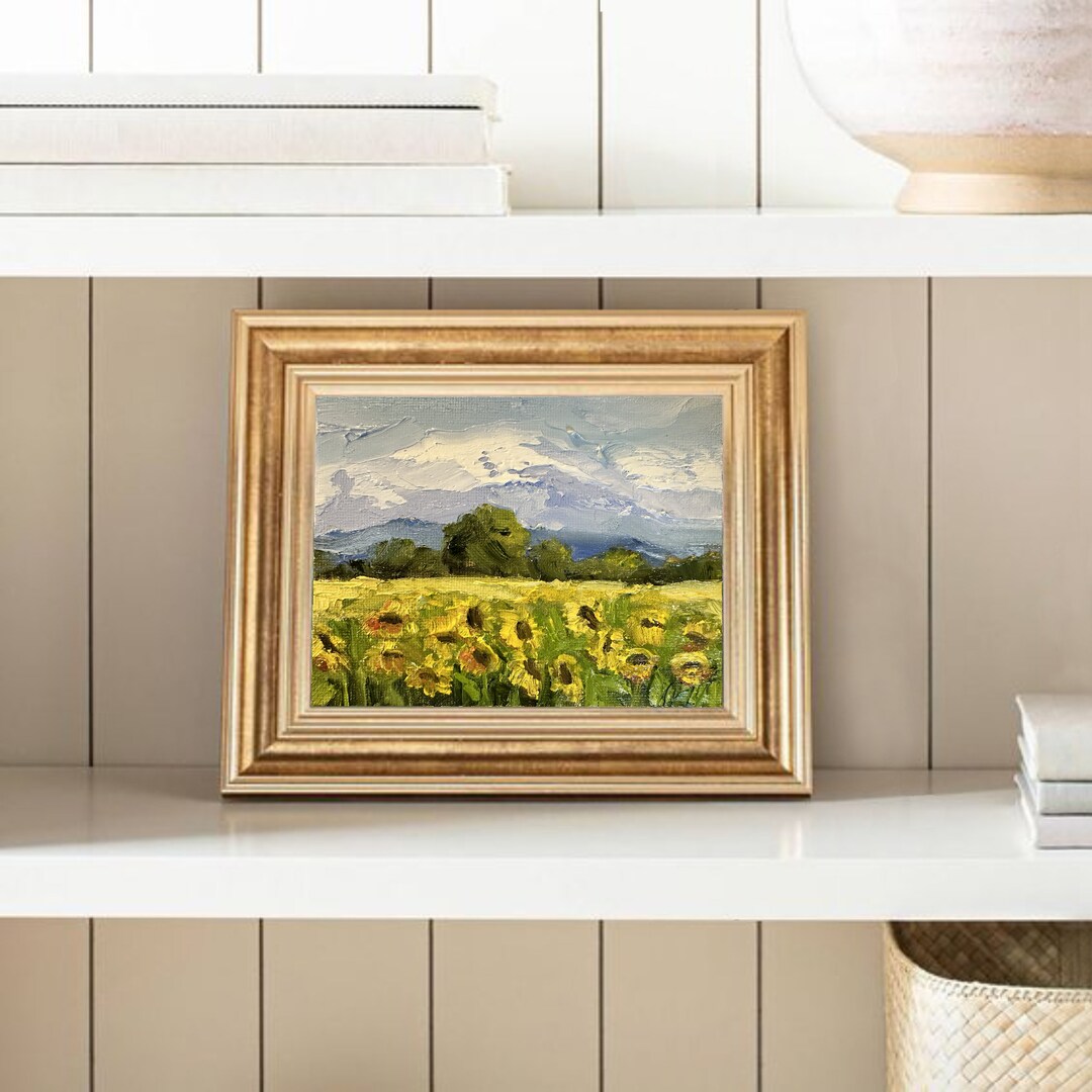 Sunflower Oil Painting Original Flowers Farmhouse Sunflower Wall Art ...