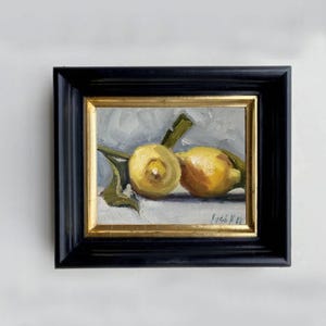 Lemon Art Small Oil Painting Still Life Painting With Lemons Fruit ...