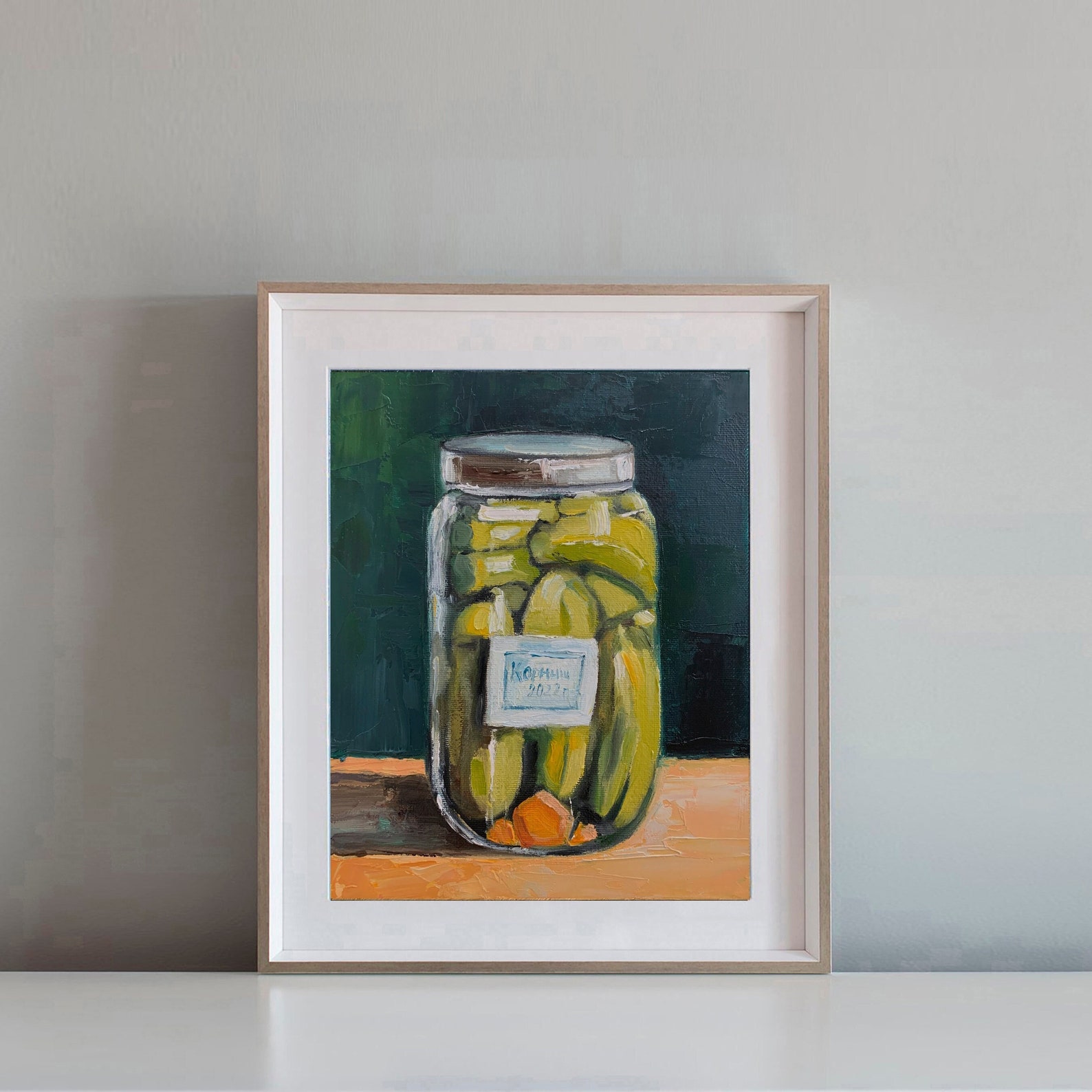 Pickles Oil Painting Original Still Life Painting Cucumber Art - Etsy