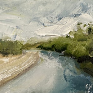 Mississippi River Art Canvas Small Oil Painting River Flow Painting ...