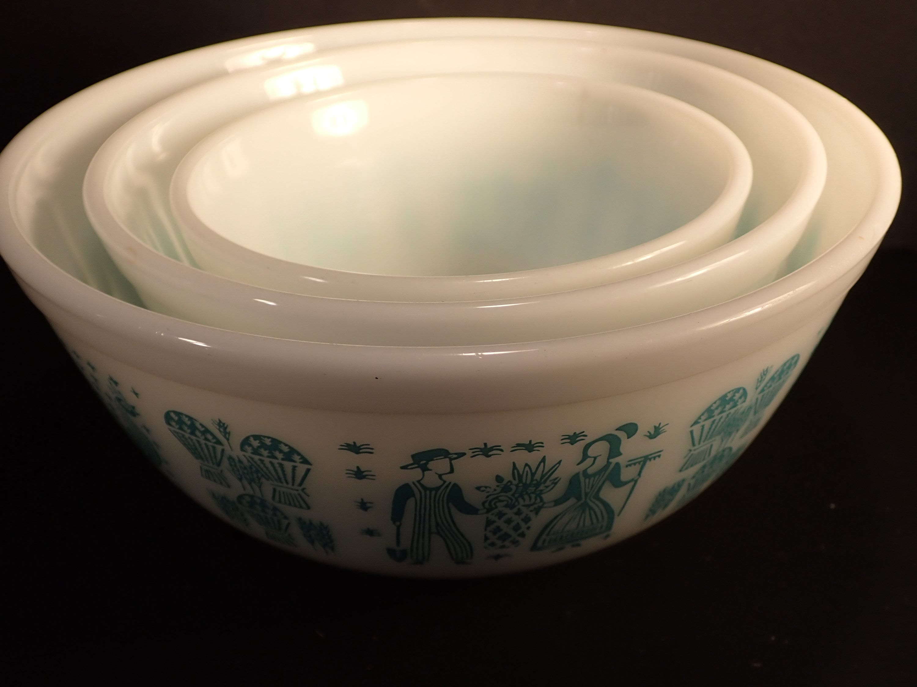 Vintage Pyrex Amish Butterprint Mixing Bowls, Pyrex Nesting Bowls ...