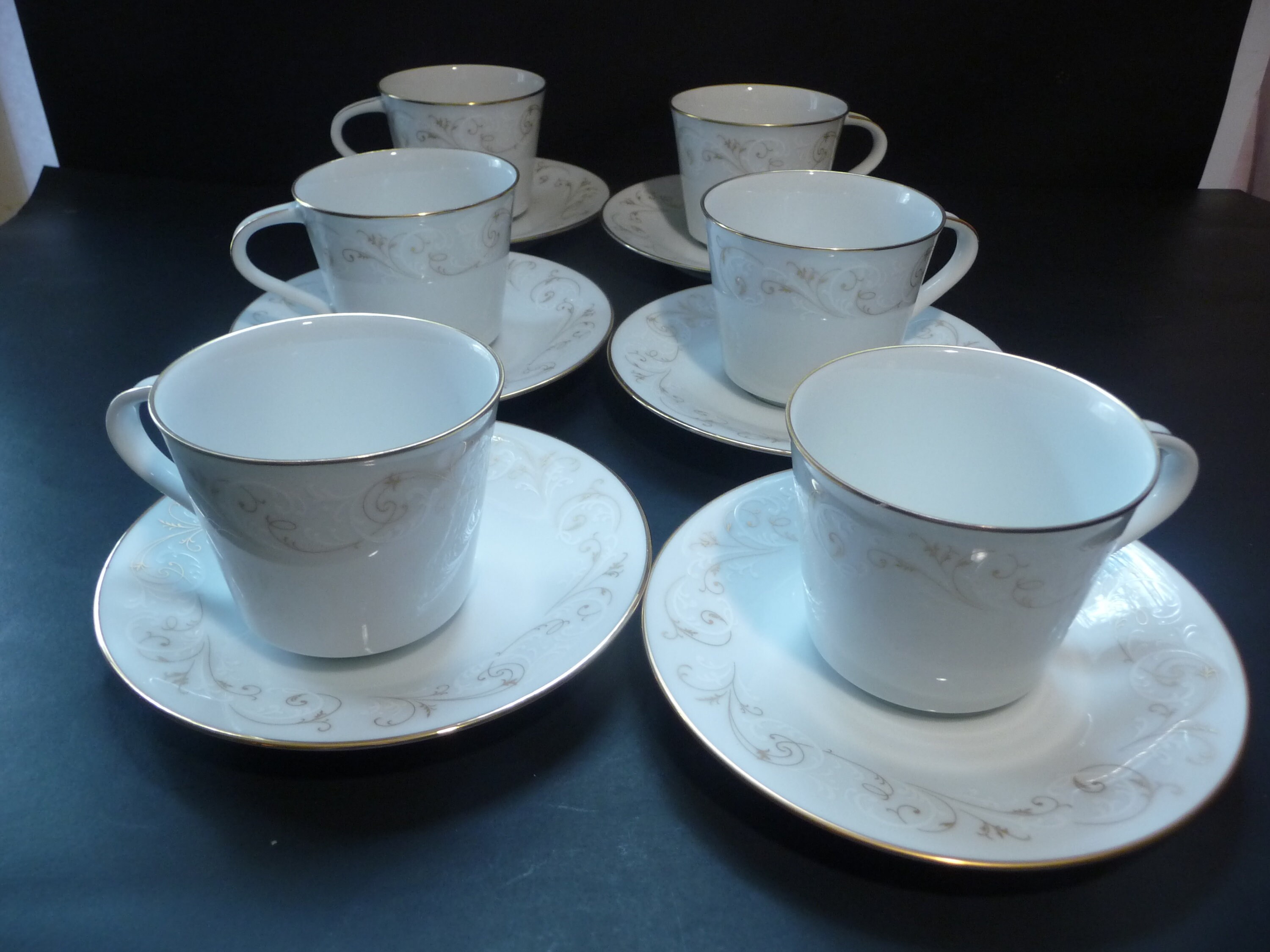 6 Sets of Noritake Japan Duetto Pattern Cups and Saucers Set, 6610 - Etsy