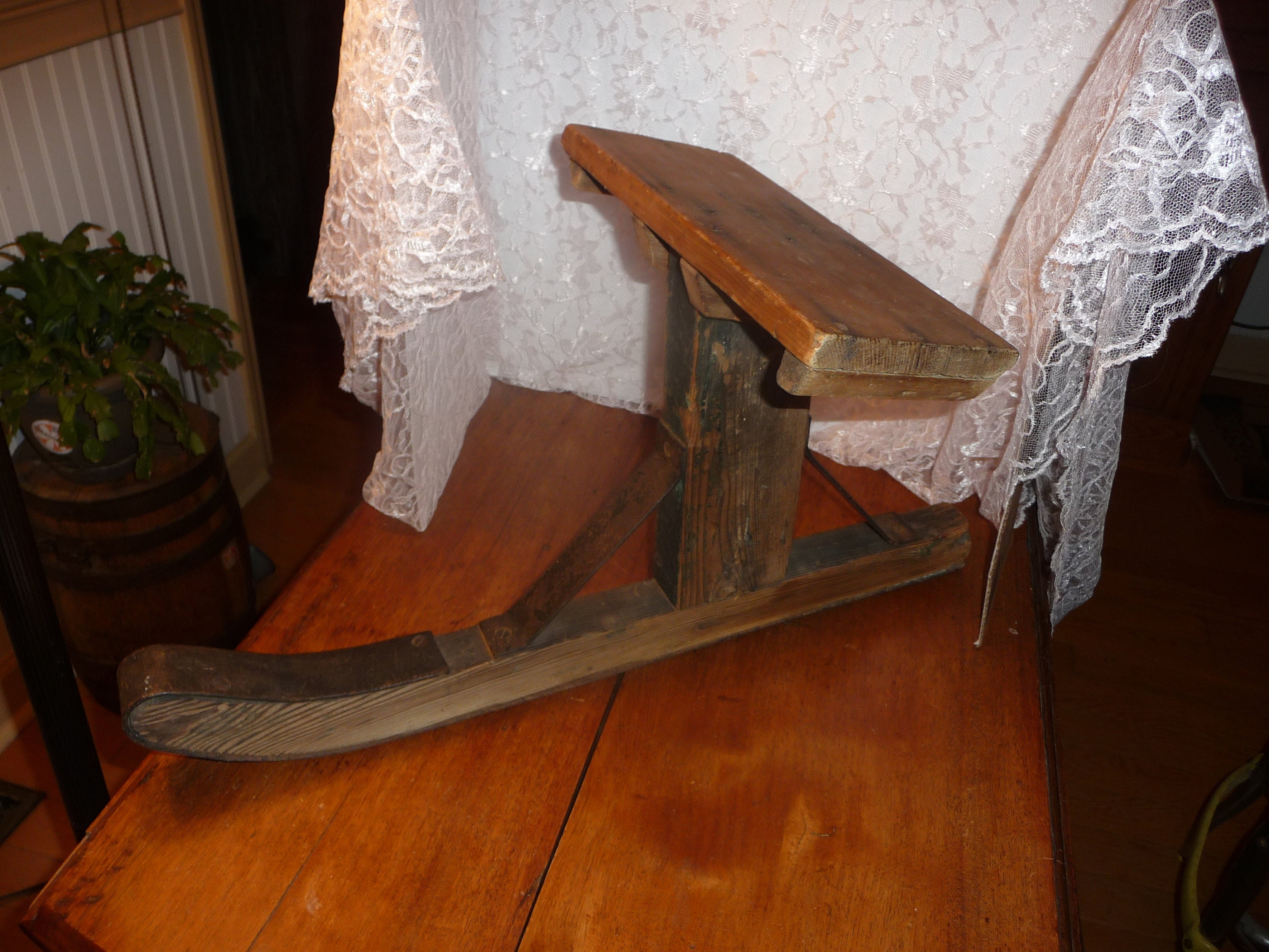 Vintage Jack Jumper Wooden Seat Ski, One Ski Sled, Wooden Sled, Skibock ...