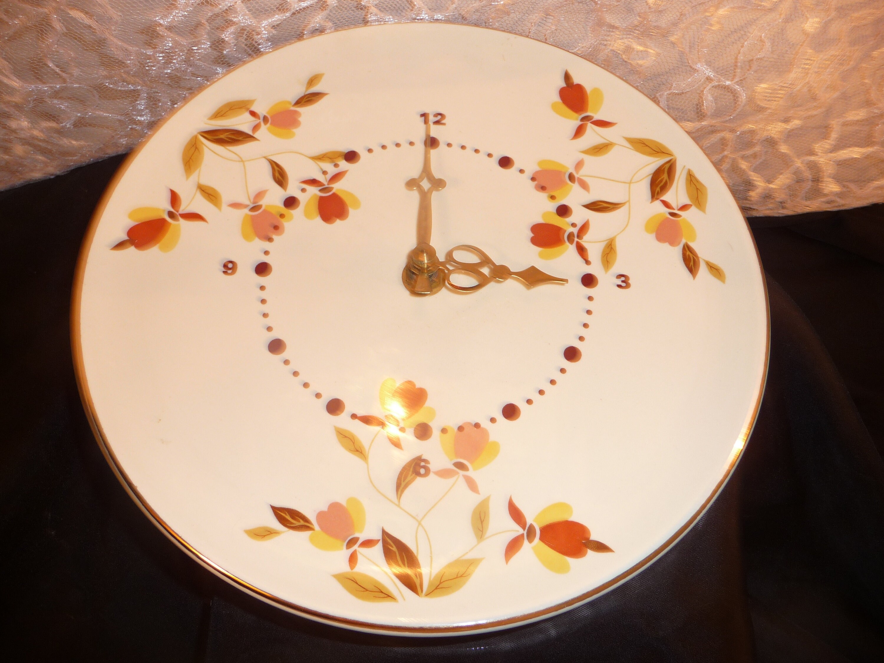 Vintage Jewel Tea, Autumn Leaf Clock, Hall, Salesman's Award Wall Clock ...