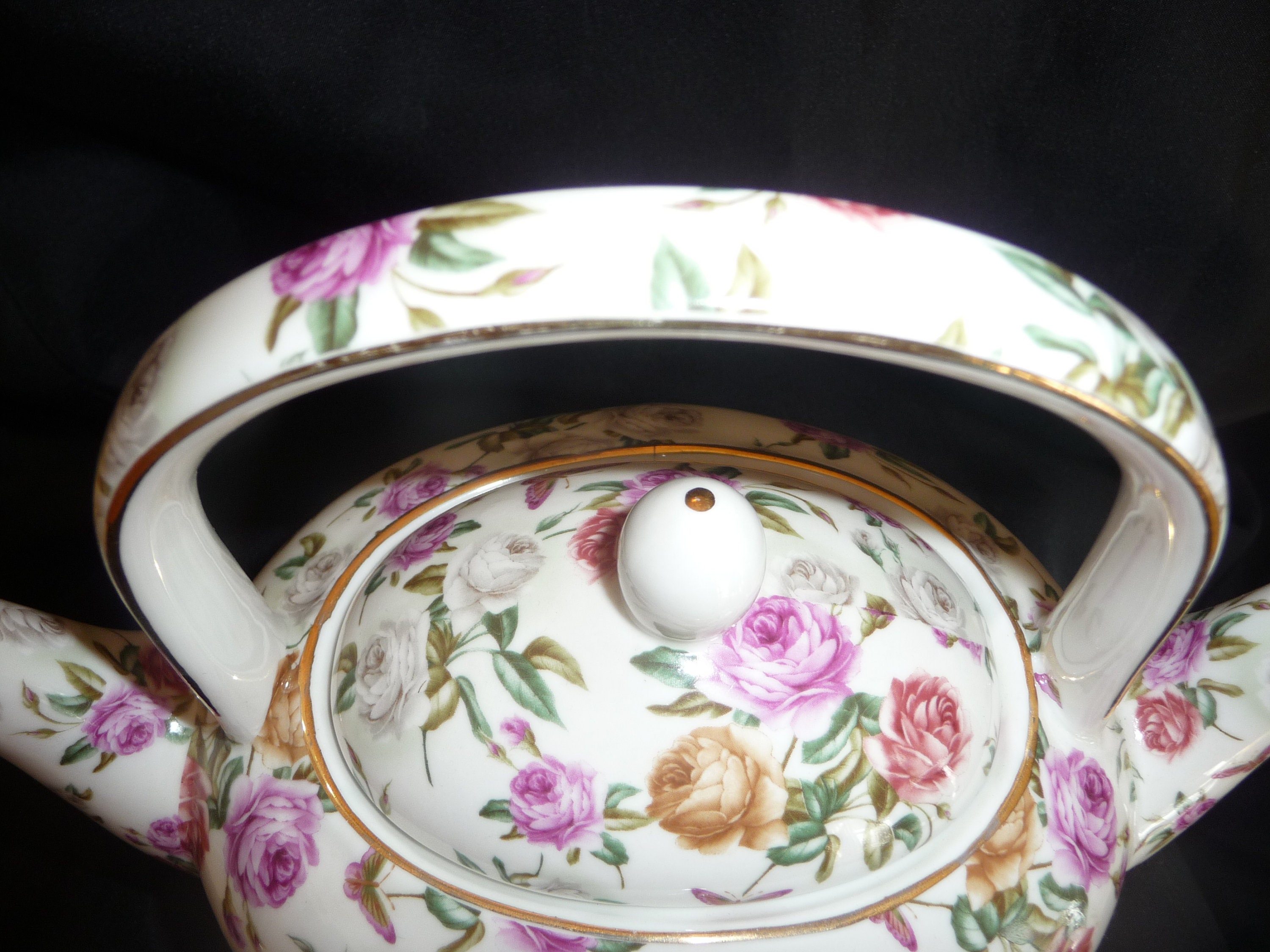Double Spout Teapot A Special Place Made in China Gold Trim Tea Time - Etsy